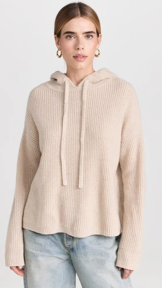 Jenni Kayne Cashmere Fisherman Hoodie - Oatmeal