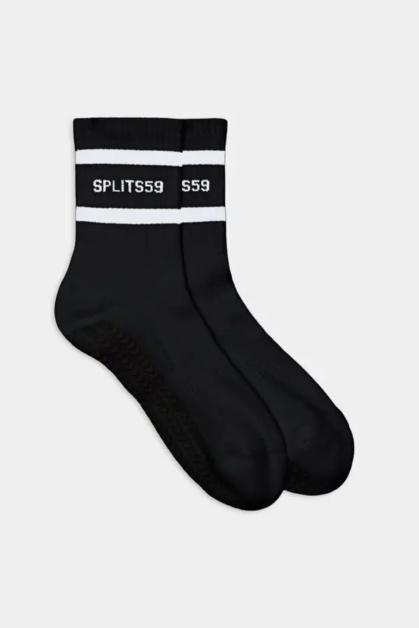Splits59 Logo Stripe Ankle Socks - Black/white