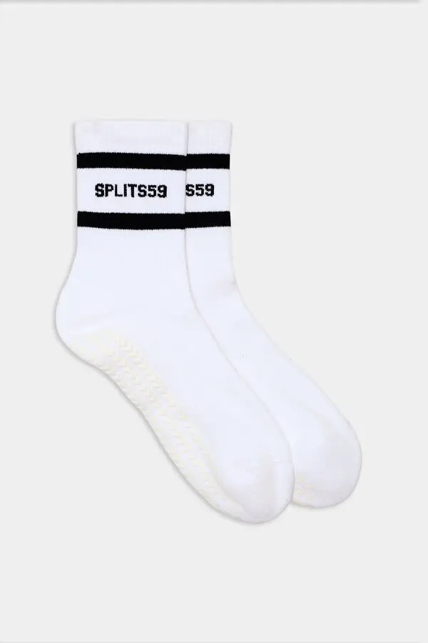 Splits59 Logo Stripe Ankle Socks - White/black