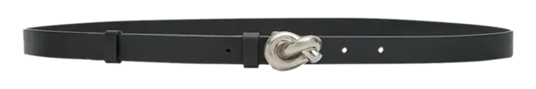 bottega veneta - Bottega Veneta Brass Knot Leather Skinny Belt