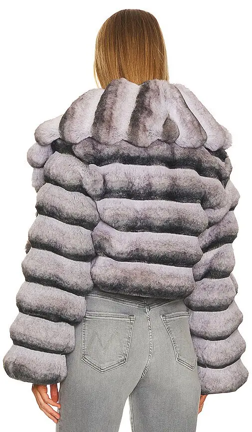 Adrienne Landau Faux Fur Chinchilla Jacket