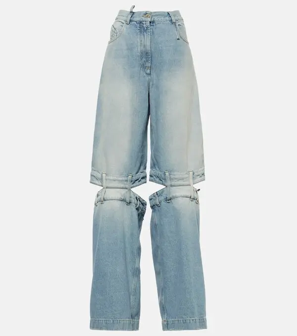 Attico Low-rise Wide-leg Jeans - Blue