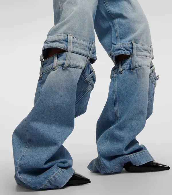 Attico Low-rise Wide-leg Jeans - Blue