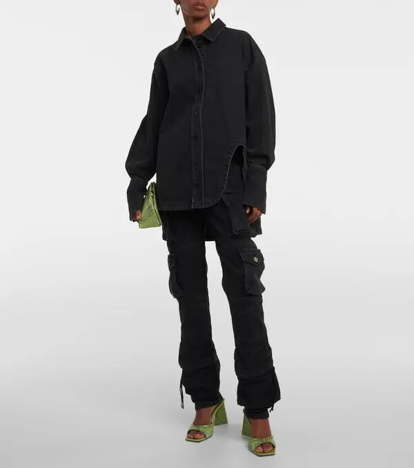 Attico Low-rise Straight Cargo Jeans - Black
