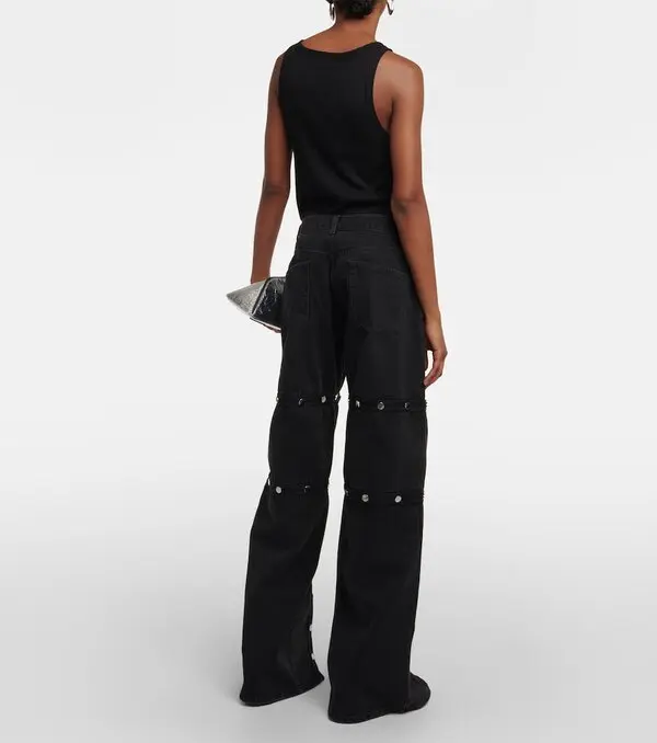 Attico Studded Convertible Straight Jeans