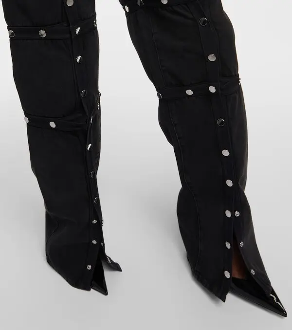 Attico Studded Convertible Straight Jeans