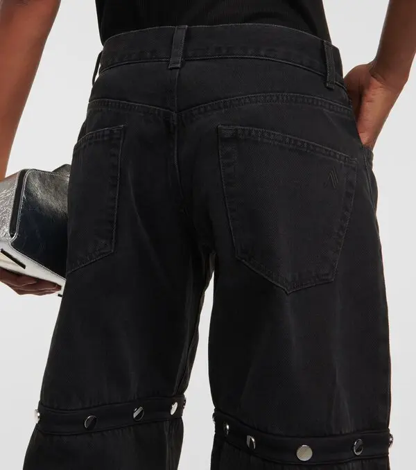 Attico Studded Convertible Straight Jeans