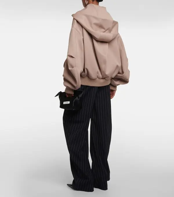 Attico Wool Gabardine Bomber Jacket - Beige