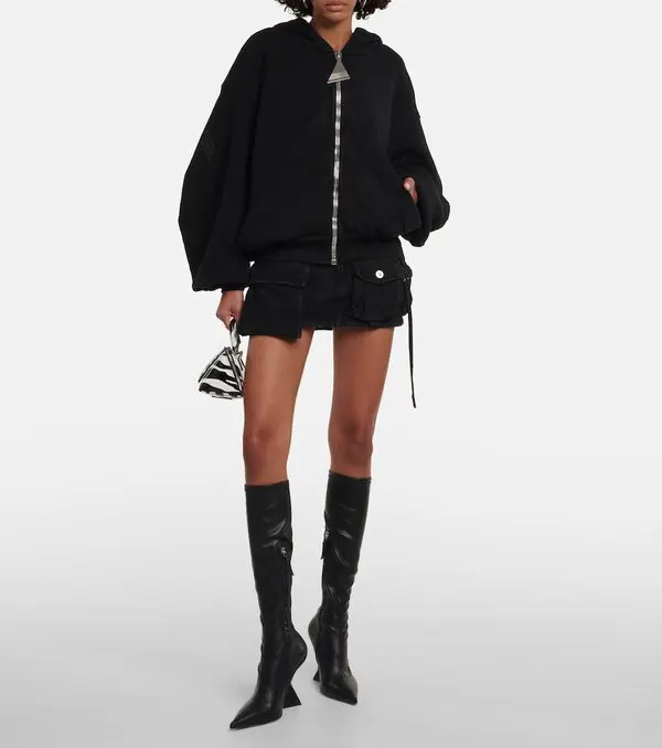 Attico Low-rise Cargo Denim Miniskirt - Black