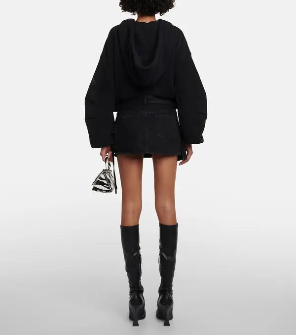 Attico Low-rise Cargo Denim Miniskirt - Black