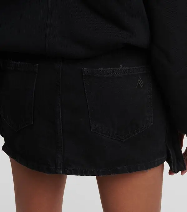 Attico Low-rise Cargo Denim Miniskirt - Black