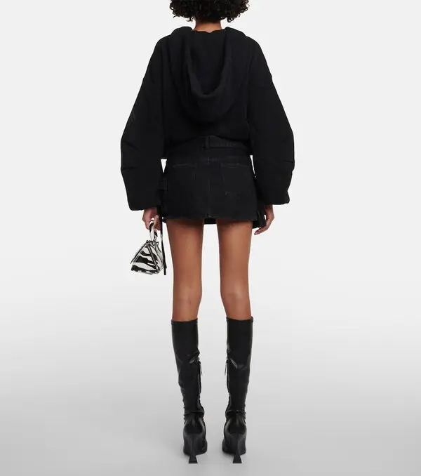 Attico Low-rise Denim Miniskirt - Black