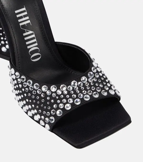 Attico Devon Embellished Mules - Black