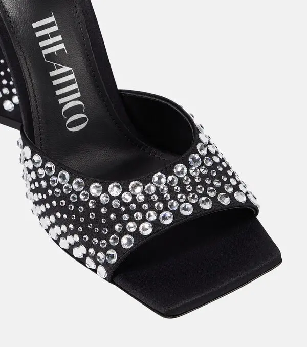 Attico Devon Embellished Mules - Black