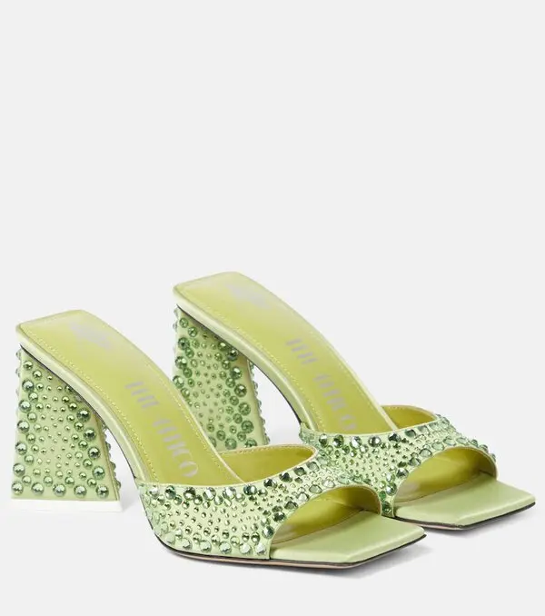Attico Mini Devon Embellished Mules - Green