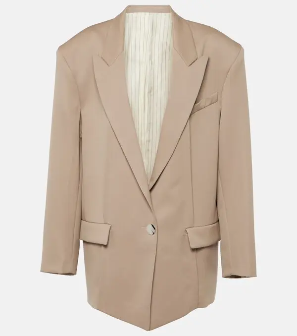 Attico Oversized Wool Blazer - Beige