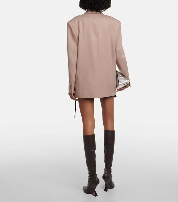 Attico Oversized Wool Blazer - Beige
