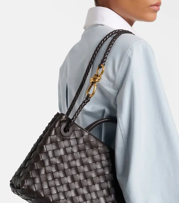 Bottega Veneta Andiamo Small Leather Shoulder Bag - Brown