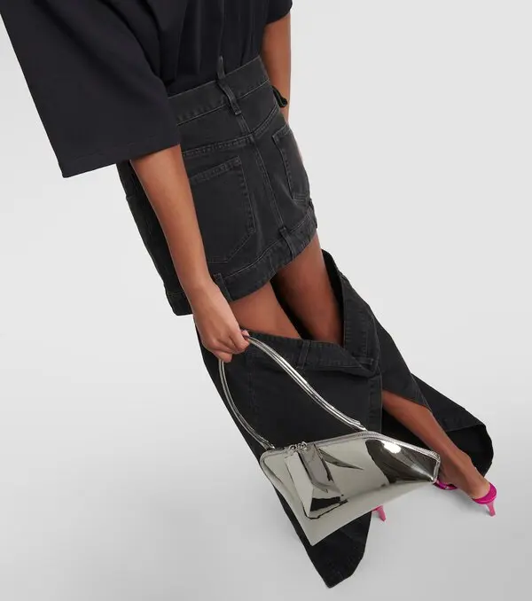 Attico Deconstructed Denim Maxi Skirt