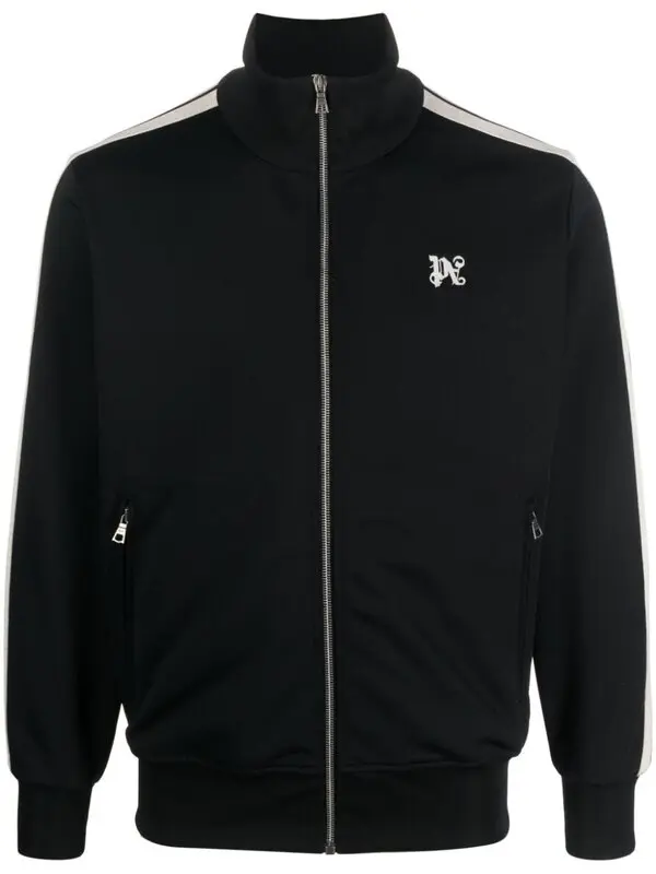 Palm Angels Monogram-embroidered Track Jacket - Black