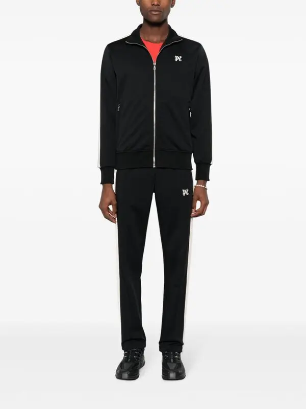 Palm Angels Monogram-embroidered Track Jacket - Black