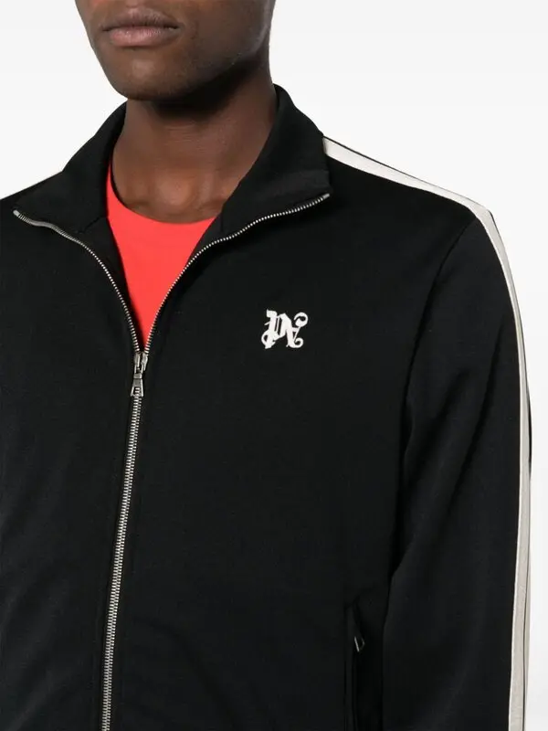 Palm Angels Monogram-embroidered Track Jacket - Black