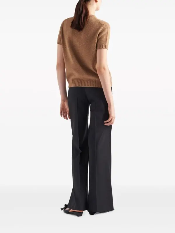 Prada Logo-intarsia Cashmere T-shirt