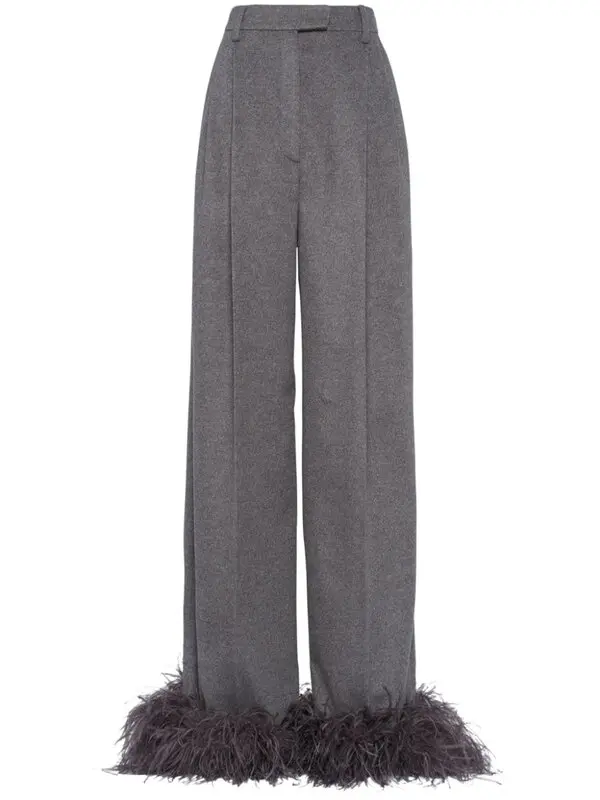 Prada Feather-trim Cashmere Trousers