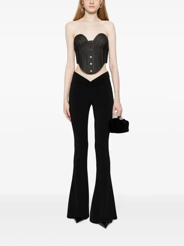 ALEKSANDRE AKHALKATSISHVILI Contrast-stitching Denim Corset