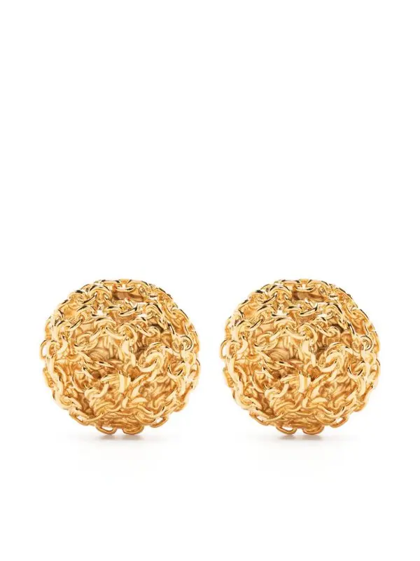 Matériel Chain-in Textured Clip-on Earrings - Gold
