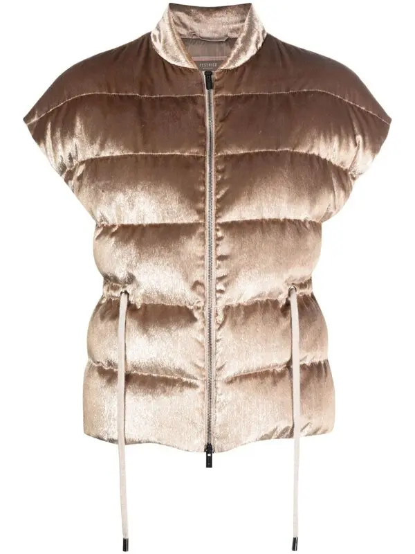 Peserico Velvet-effect Padded Gilet