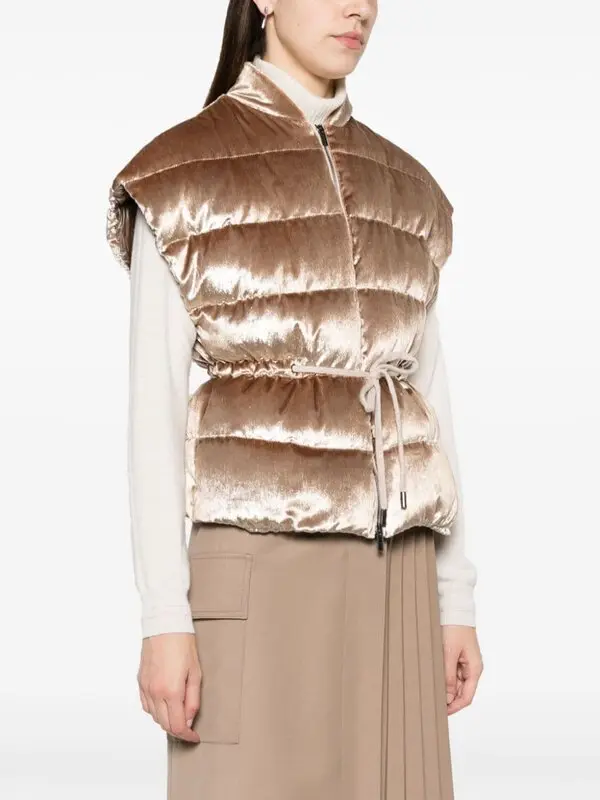 Peserico Velvet-effect Padded Gilet