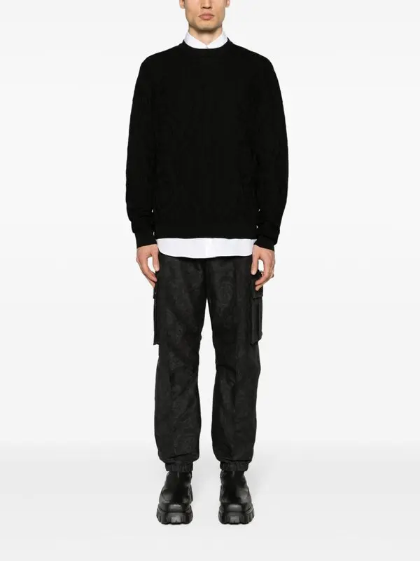 Versace Barocco-motif Textured Jumper