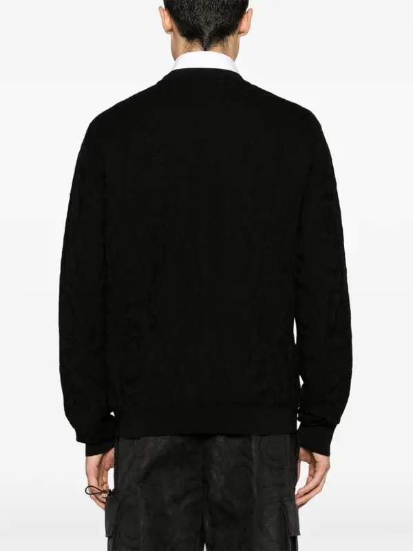 Versace Barocco-motif Textured Jumper
