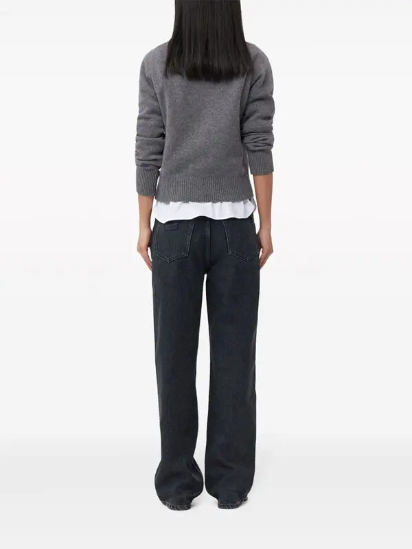 GANNI Intarsia-knit Logo Jumper