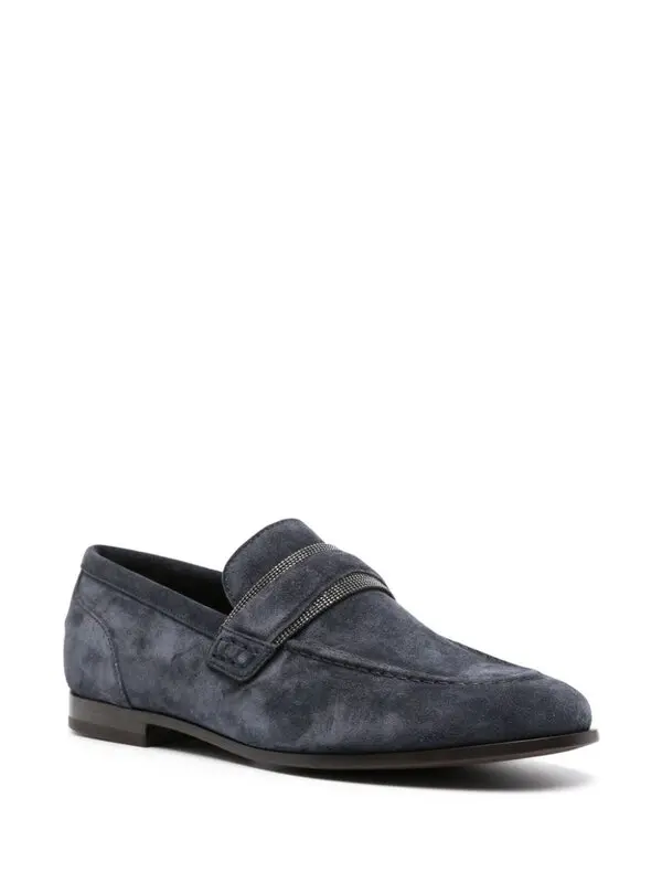 Brunello Cucinelli Monili Bead-embellished Suede Loafers