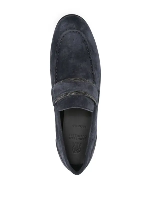 Brunello Cucinelli Monili Bead-embellished Suede Loafers