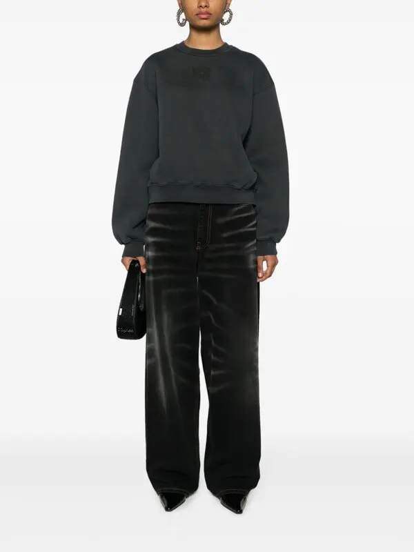 Alexander Wang Logo-embossed Sweatshirt - Grey