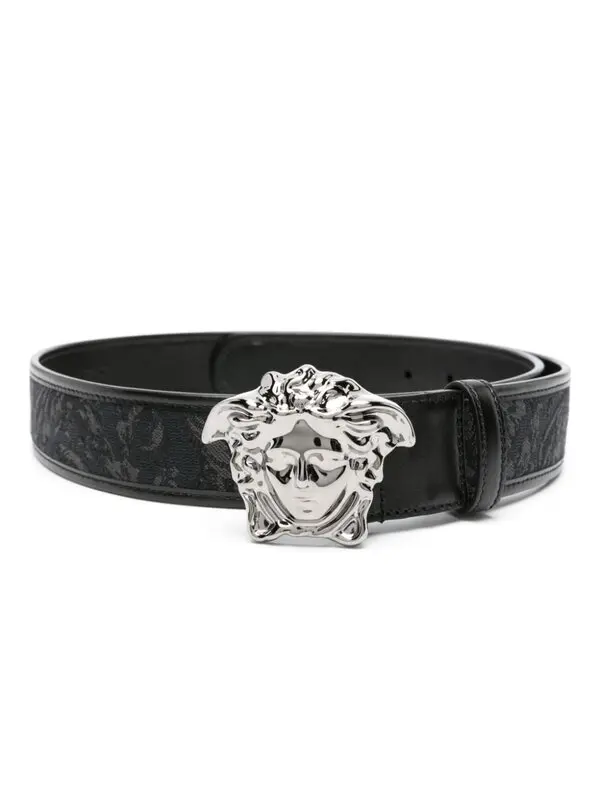 Versace La Medusa Barocco-jacquard Belt - Black
