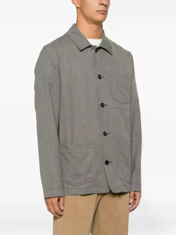 Altea Button-up Virgin-wool Blend Shirt Jacket