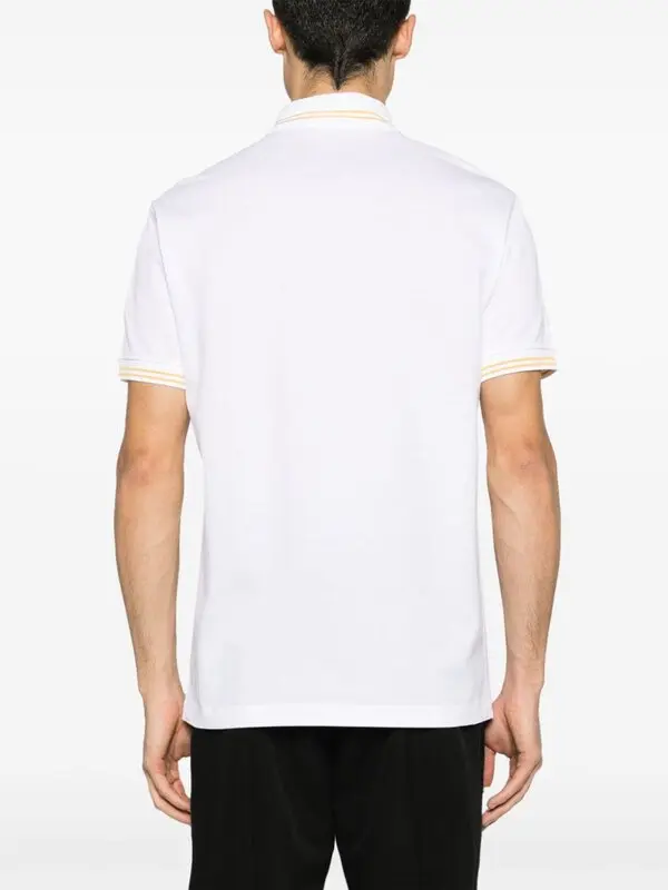 Versace Embroidered Cotton Piqué Polo - White