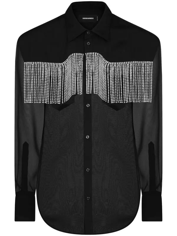 Dsquared2 Fringed Panelled Shirt