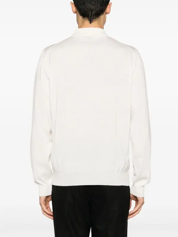 BOSS Logo-embroidered Virgin Wool Polo Shirt - White