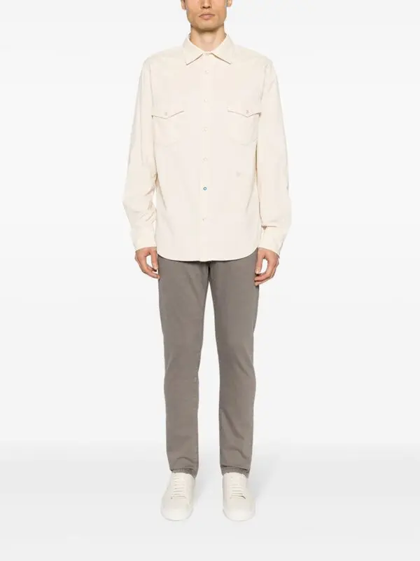 Jacob Cohen Logo-embroidery Corduroy Cotton Shirt