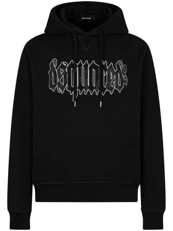 Dsquared2 Stud-embellished Logo Hoodie - Black