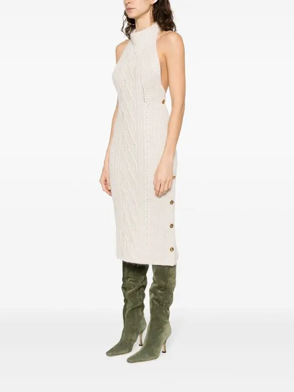Palm Angels Open-back Knitted Midi Dress