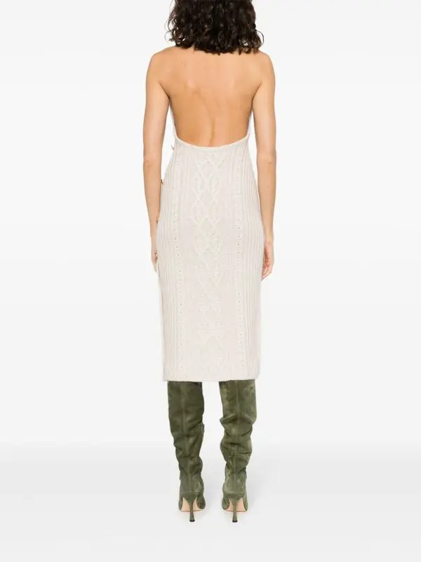 Palm Angels Open-back Knitted Midi Dress