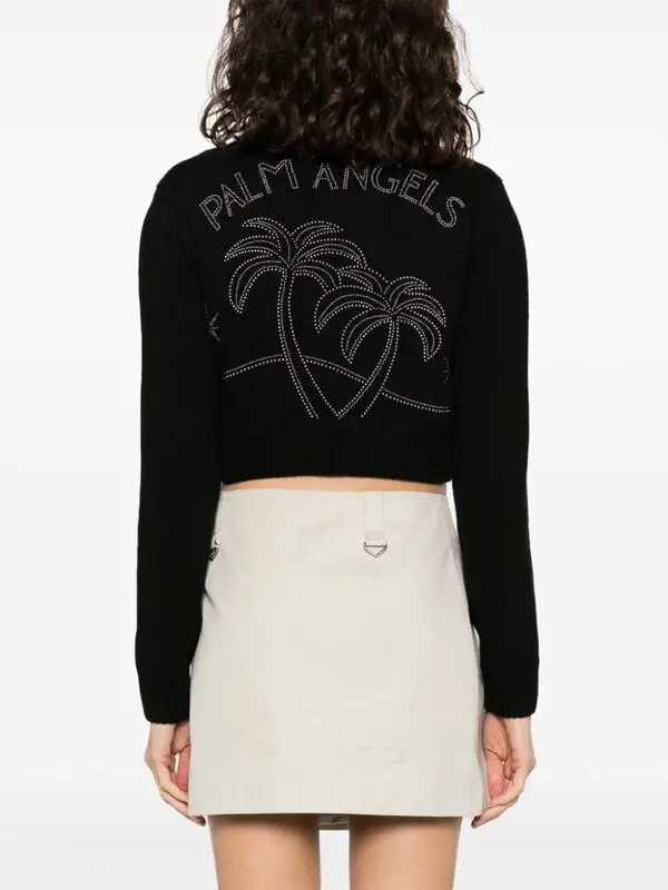 Palm Angels Monogram-appliqué Zip-up Sweatshirt