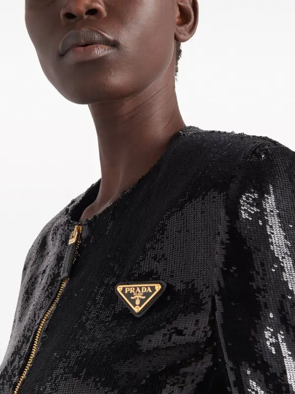 Prada Sequin-embellished Cropped Jacket