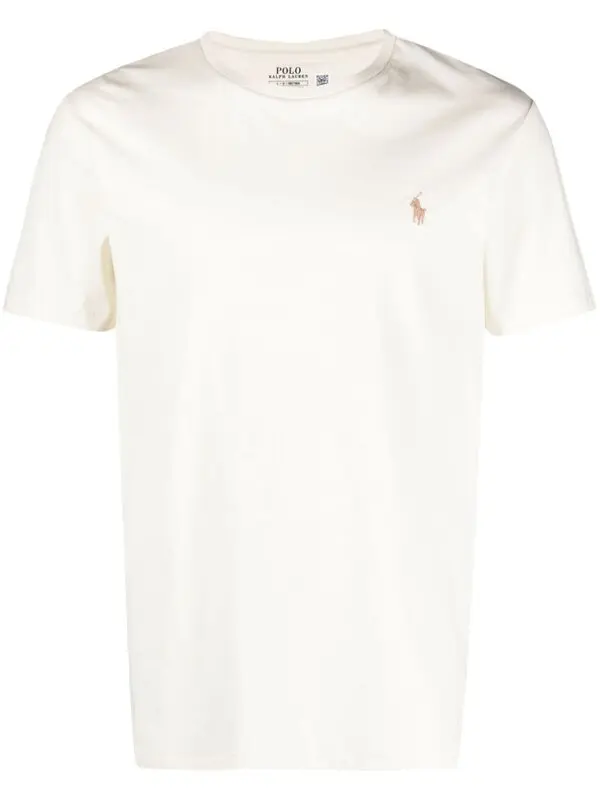Polo Ralph Lauren Polo Pony-embroidered Cotton T-shirt - Neutrals